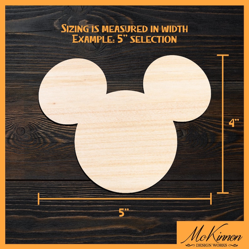 Mickey Mouse Cutout, Mickey Mouse Laser Cut Unfinished Wood Shapes ...