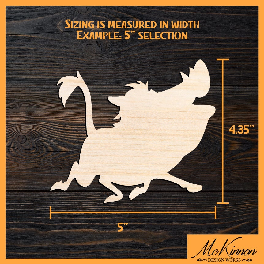 Pumba Cutout Disney Laser Cut Unfinished Wood Shapes Lion - Etsy