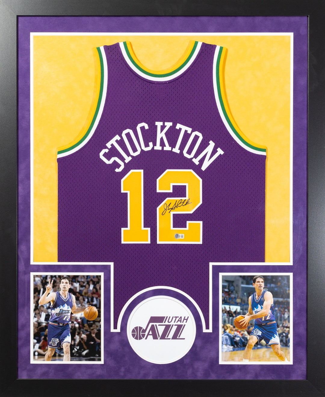 John Stockton Autographed, Professionally Framed, Utah Jazz Jersey ...