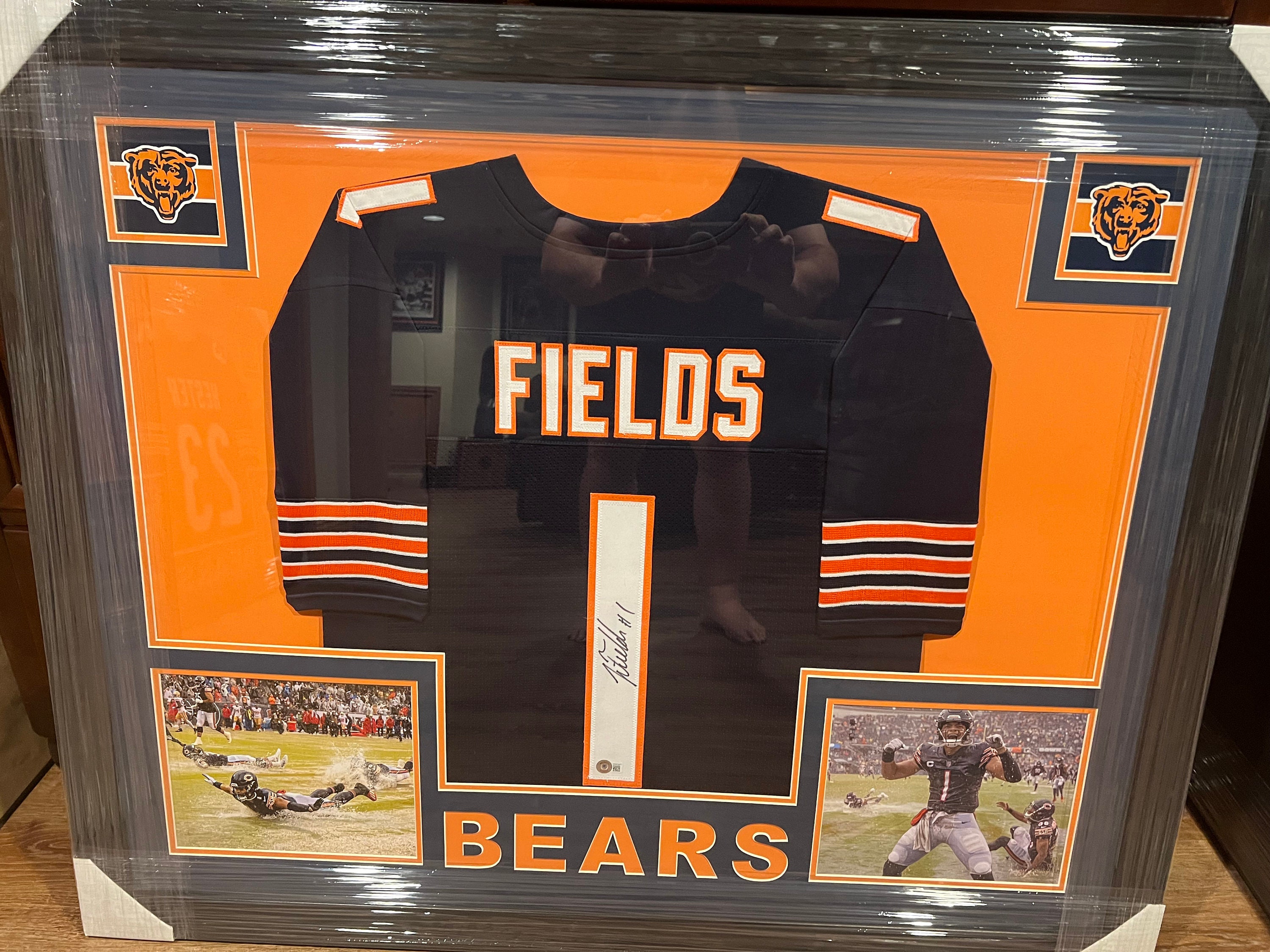 Justin Fields Autographed, Professionally Framed, Chicago Bears Jersey ...