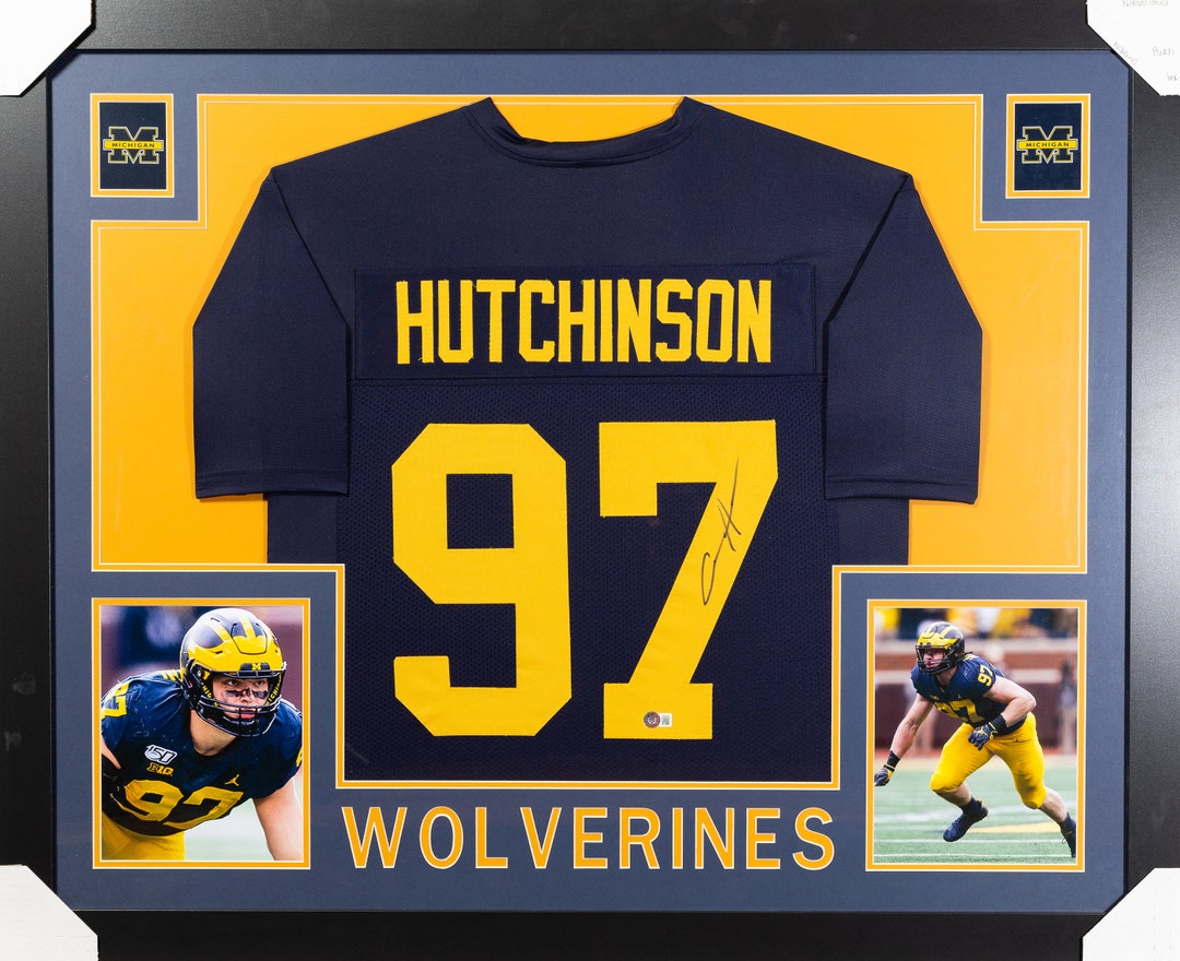 Aiden Hutchinson Autographed, Professionally Framed, Michigan ...