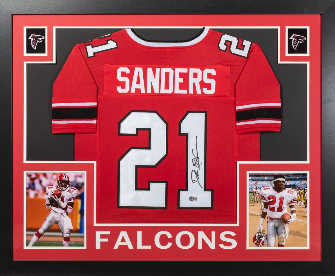 Deion Sanders Autographed, Professionally Framed, Atlanta Falcons ...