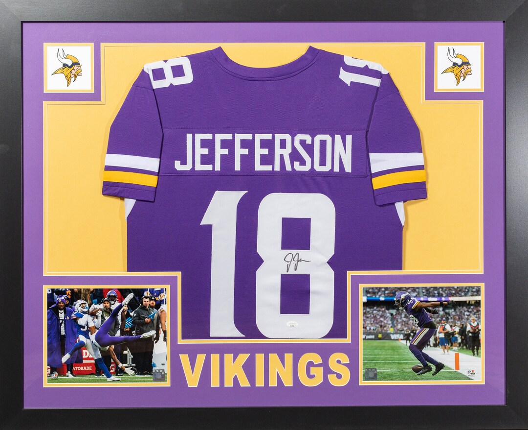 Justin Jefferson Autographed, Professionally Framed, Minnesota Vikings ...