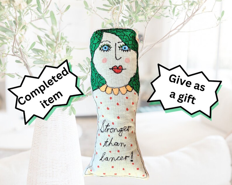 Polly Potty Mouth - Stronger Than Cancer - Completed Embroidered Doll ...