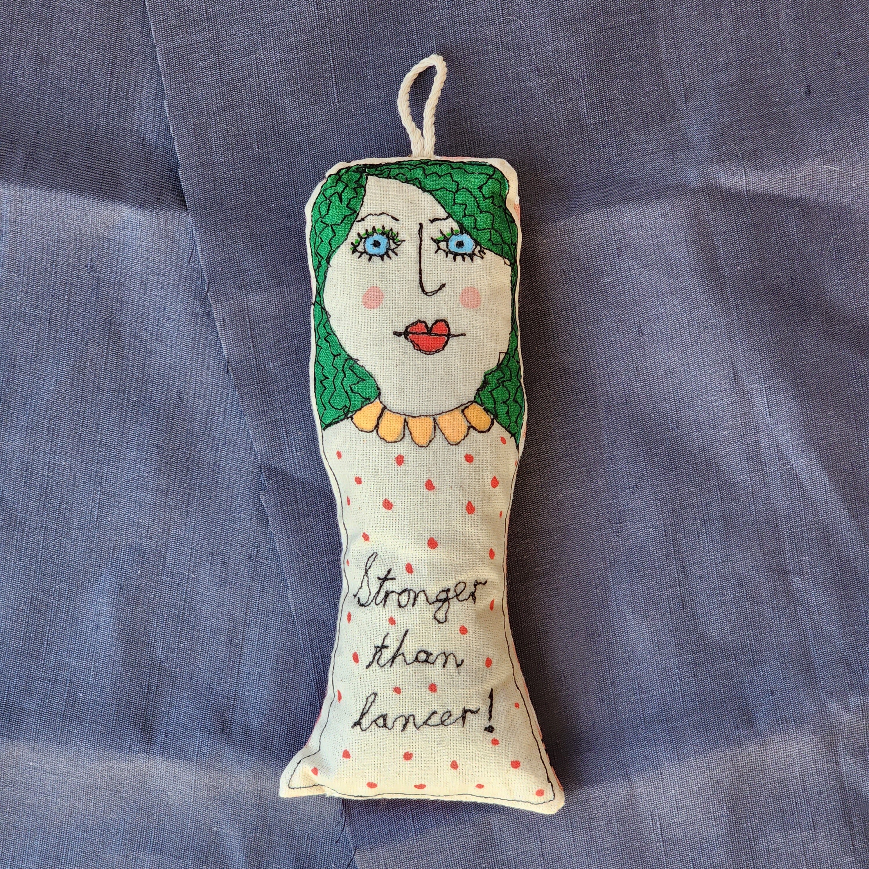Polly Potty Mouth - Stronger Than Cancer - Completed Embroidered Doll ...