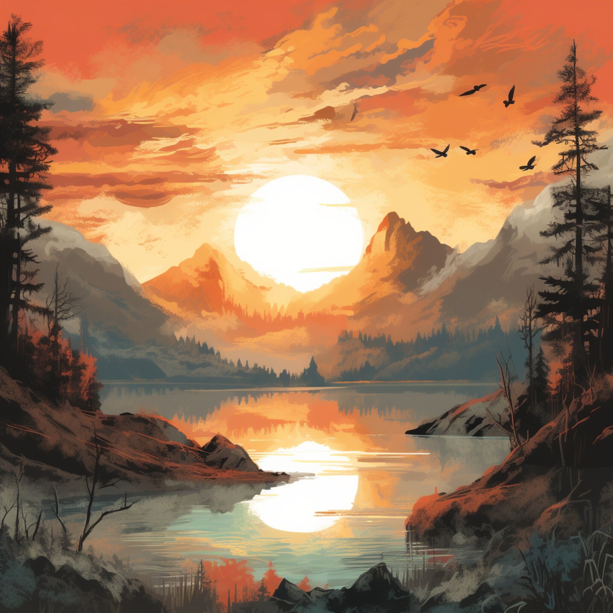 Sunrise Art Sunrise Art Print Digital Download Sunrise Wall - Etsy