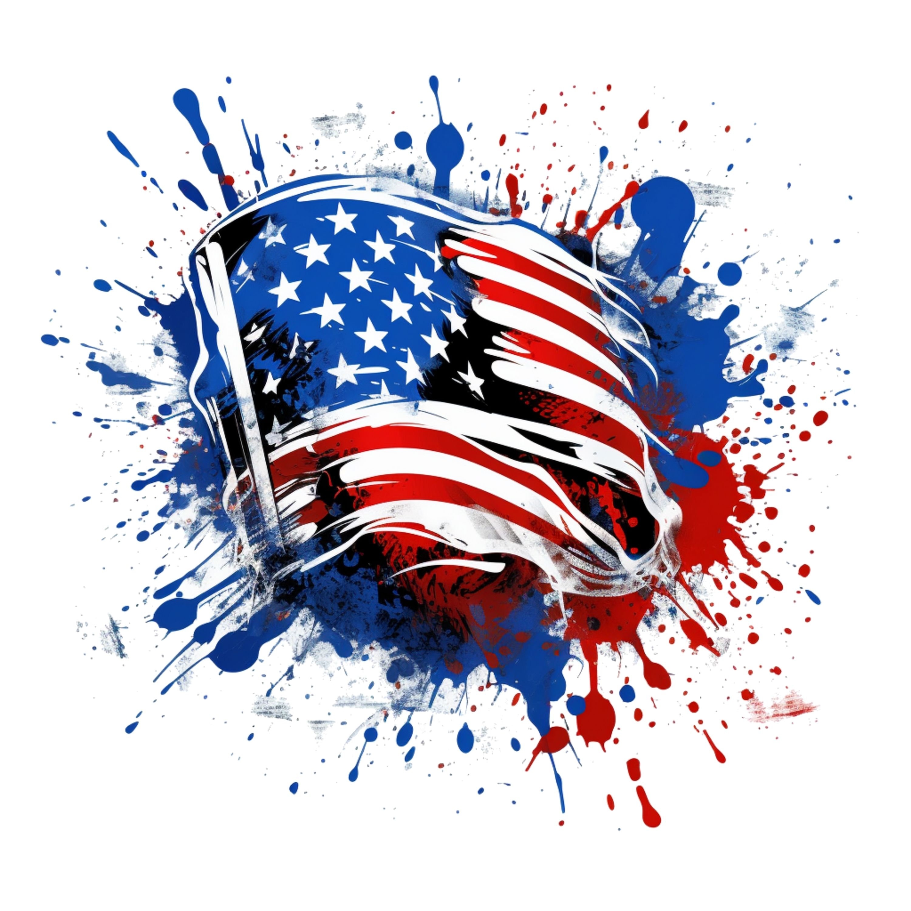 Splash Style Watercolor American Flag Png Melting American Flag ...