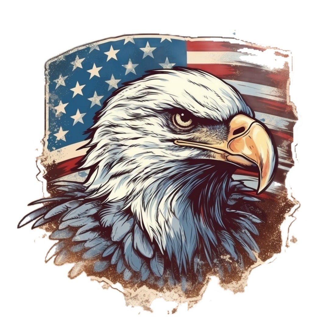 Patriotic American Flag Bald Eagle Sketch Clipart Patriotism Sketch ...