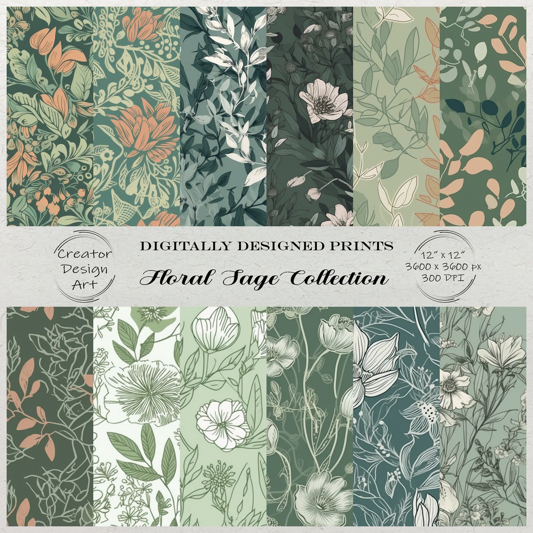 Flower Patterns - Digital Prints - Etsy