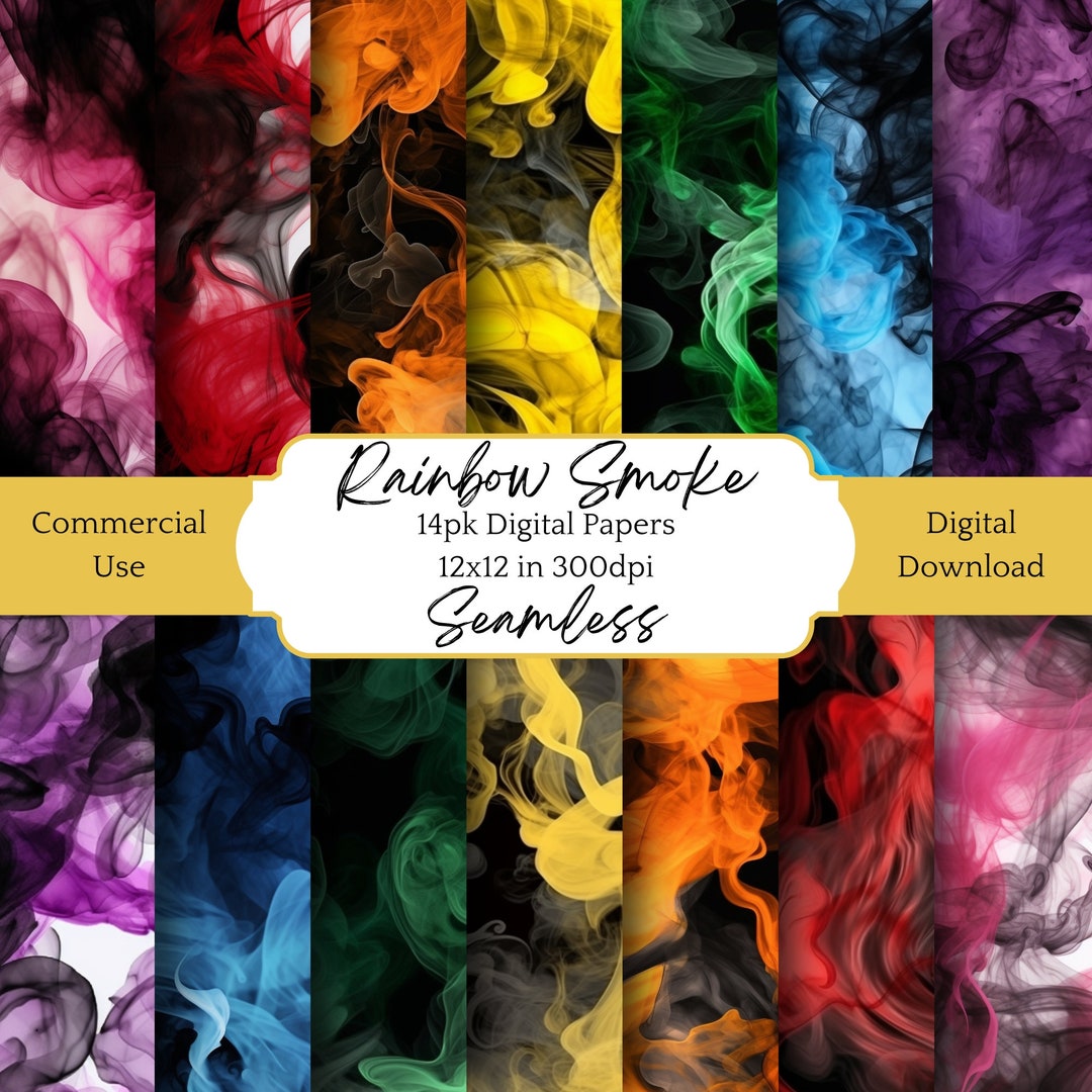 Paper Pack Rainbow Smoke Instant Digital Download Tiled Seamless ...