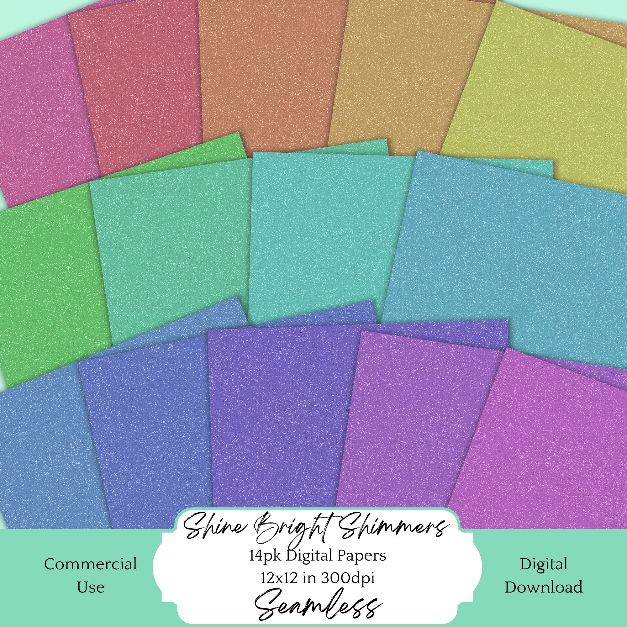 Paper Pack Shine Bright Shimmers Instant Digital Download Tiled ...