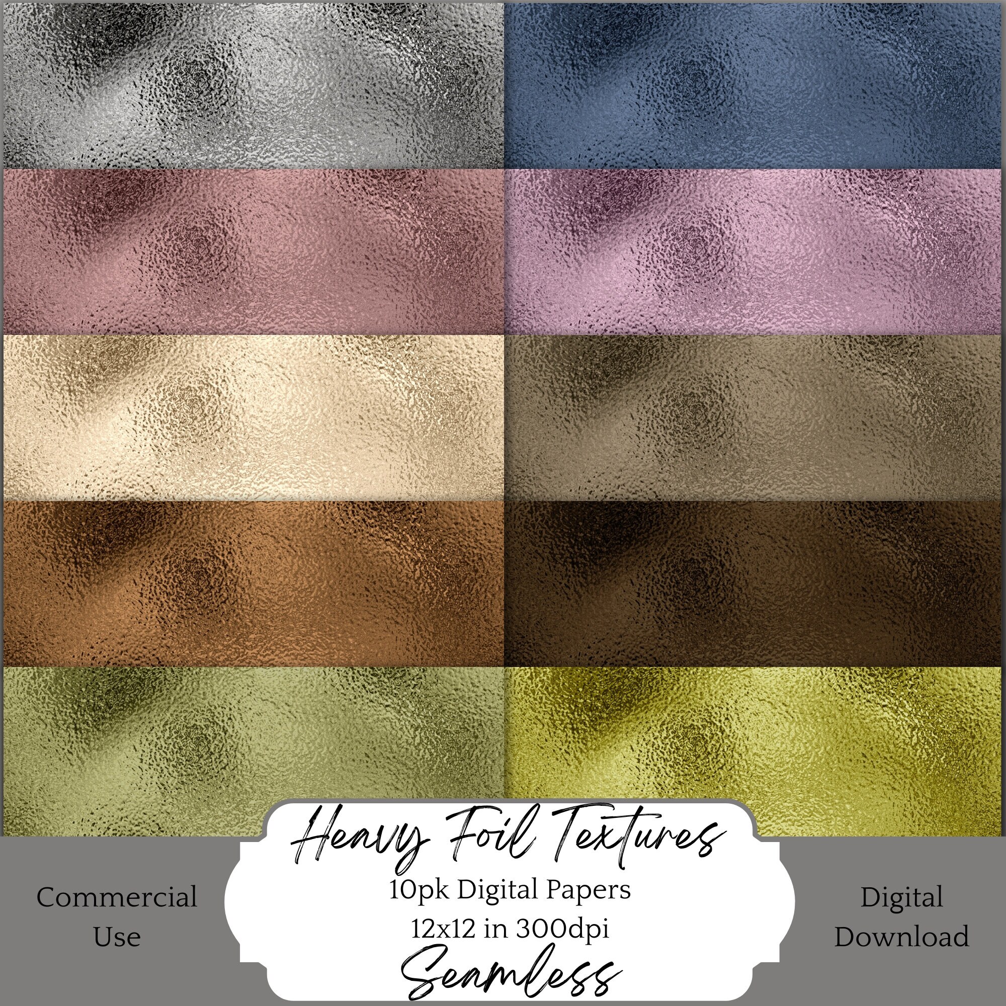Paper Pack Heavy Foil Textures Instant Digital Download Tiled Seamless ...