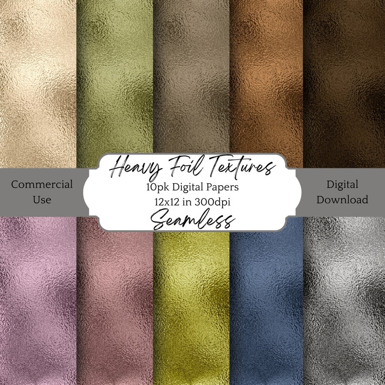 Paper Pack Heavy Foil Textures Instant Digital Download Tiled Seamless ...