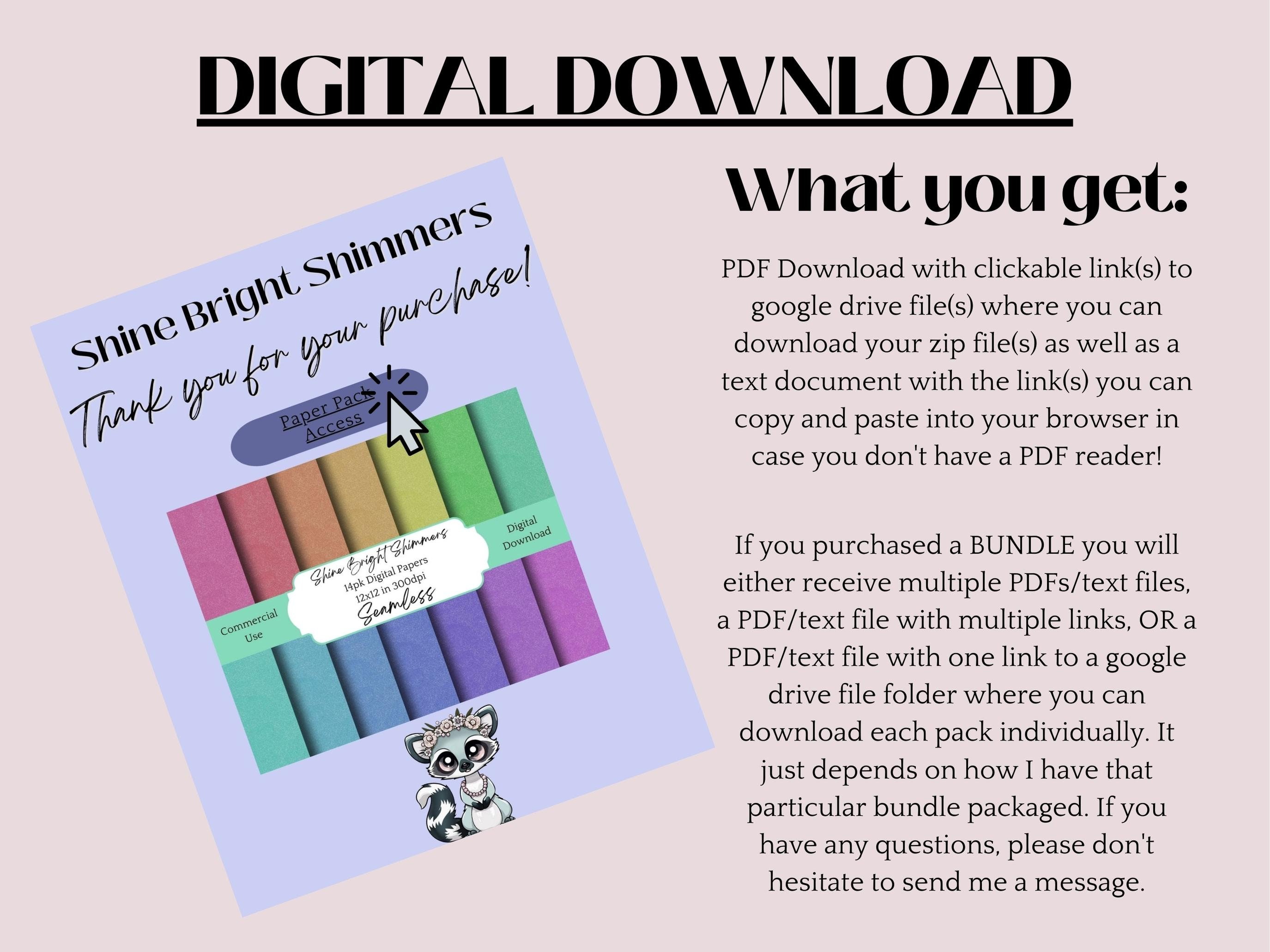 Paper Pack Shine Bright Shimmers Instant Digital Download Tiled ...