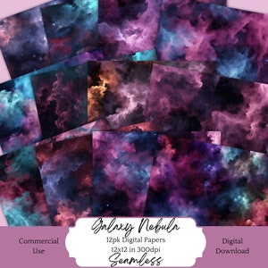 Paper Pack Colorful Galaxy Nebula Instant Digital Download Tiled ...