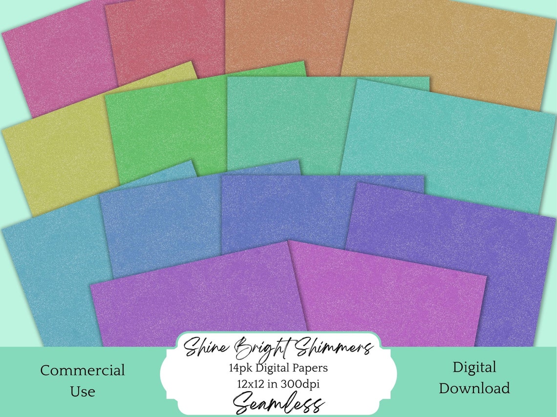 Paper Pack Shine Bright Shimmers Instant Digital Download Tiled ...