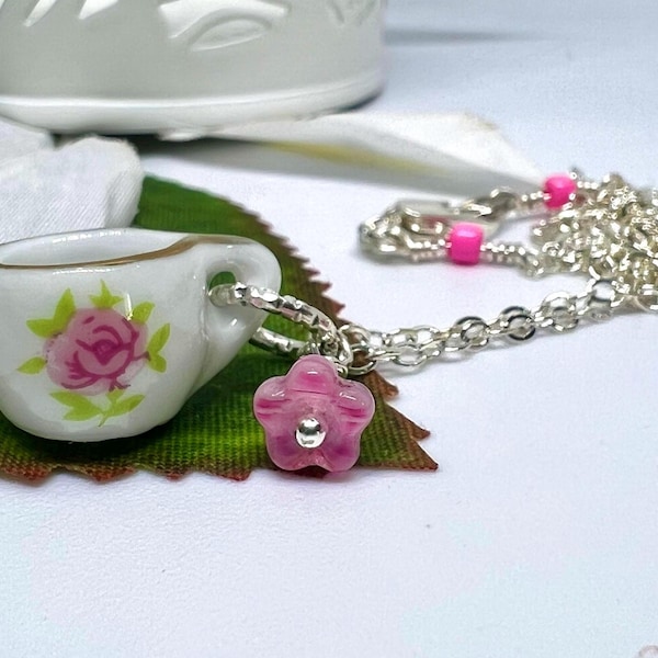 Teacup Necklace - Etsy
