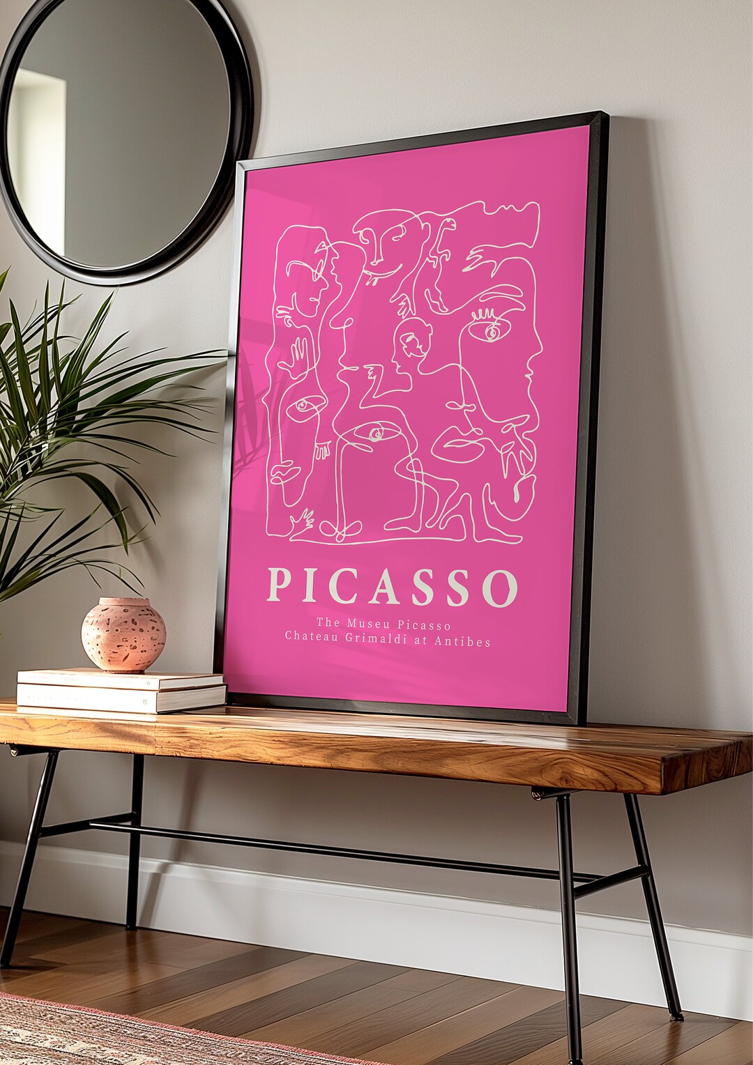 Retro Hot Pink Picasso Digital Print - Etsy