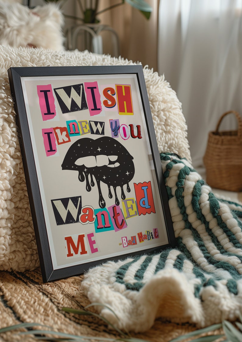 Wish I Knew Colorful Digital Print - Etsy