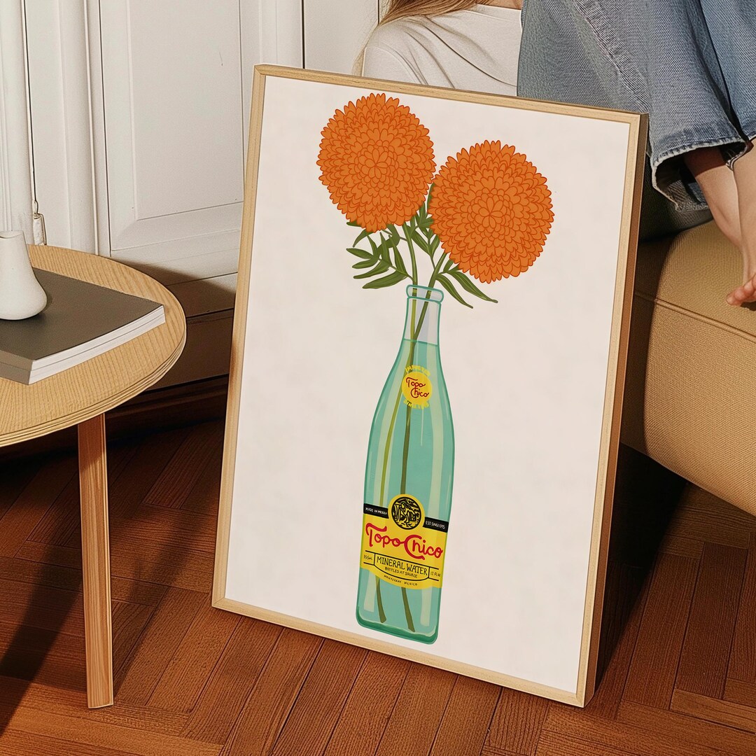 Topo Chico Flower Vase Digital Print A4 - Etsy