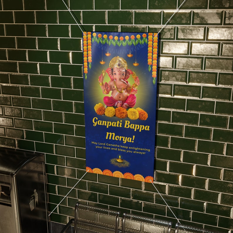 Matte Banner - Ganpati Bappa Morya! - 3 Feet (W) X 6 Feet (H) - Etsy
