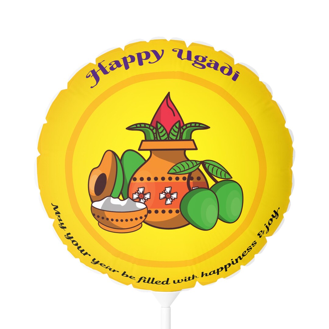 Ugadi Celebration Balloons, Round Shapes, Festive Party Decor for Ugadi ...