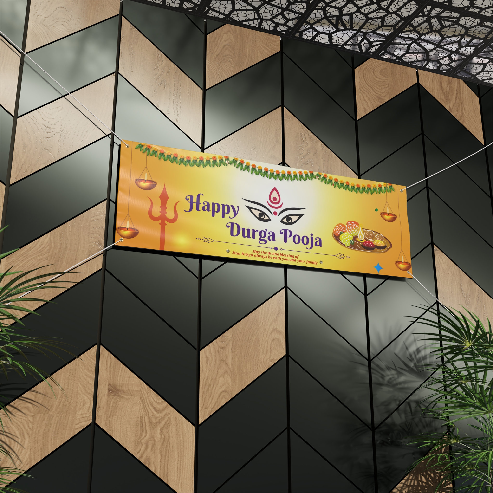 Happy Durga Pooja - Matte Banner - Etsy