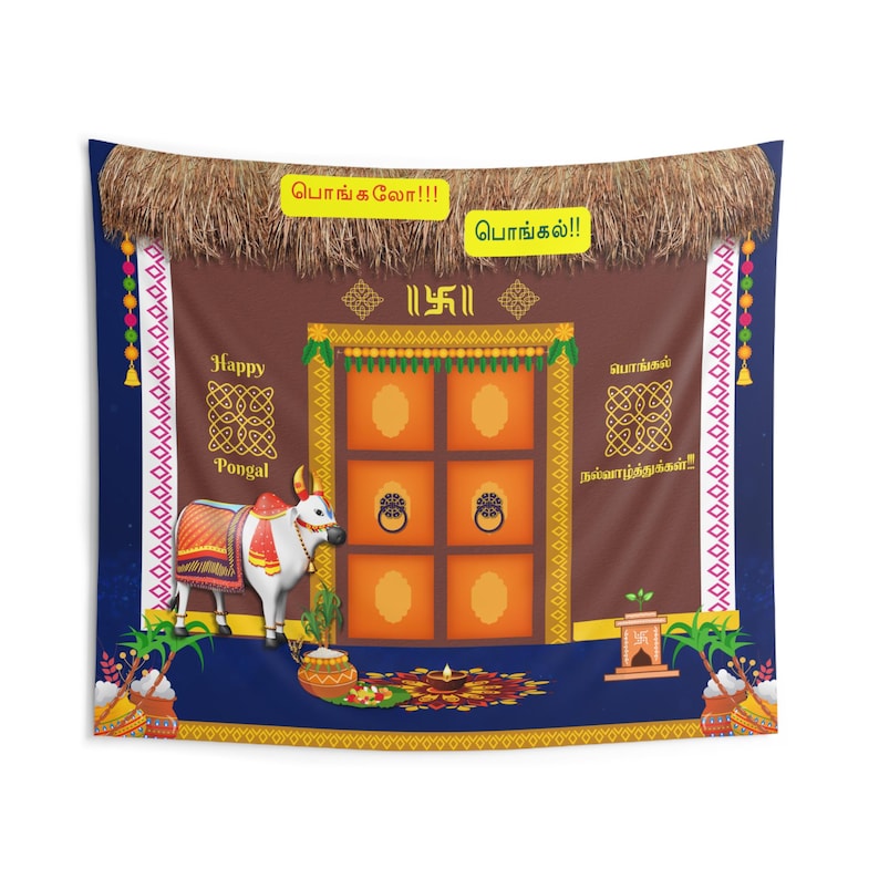 Tapestry, Happy Pongal Backdrop, Banner, Photo Booth, Tamil Festival ...
