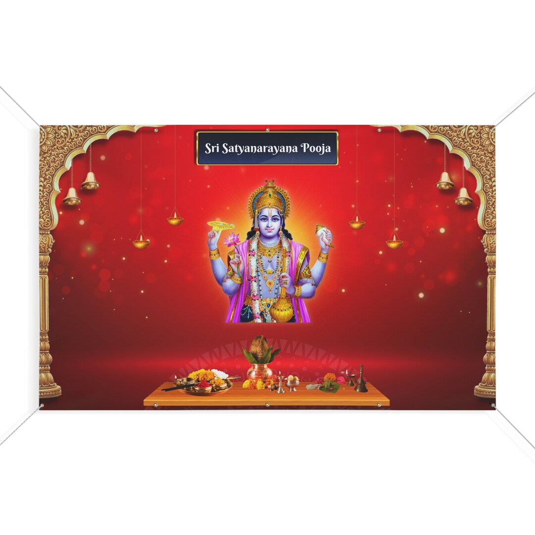 Matte Banner Sri Satyanarayana Pooja 8 Feet X 5 Feet - Etsy