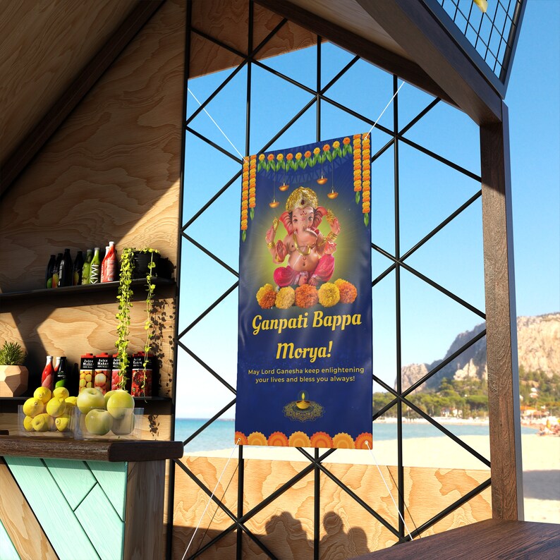 Matte Banner - Ganpati Bappa Morya! - 3 Feet (W) X 6 Feet (H) - Etsy