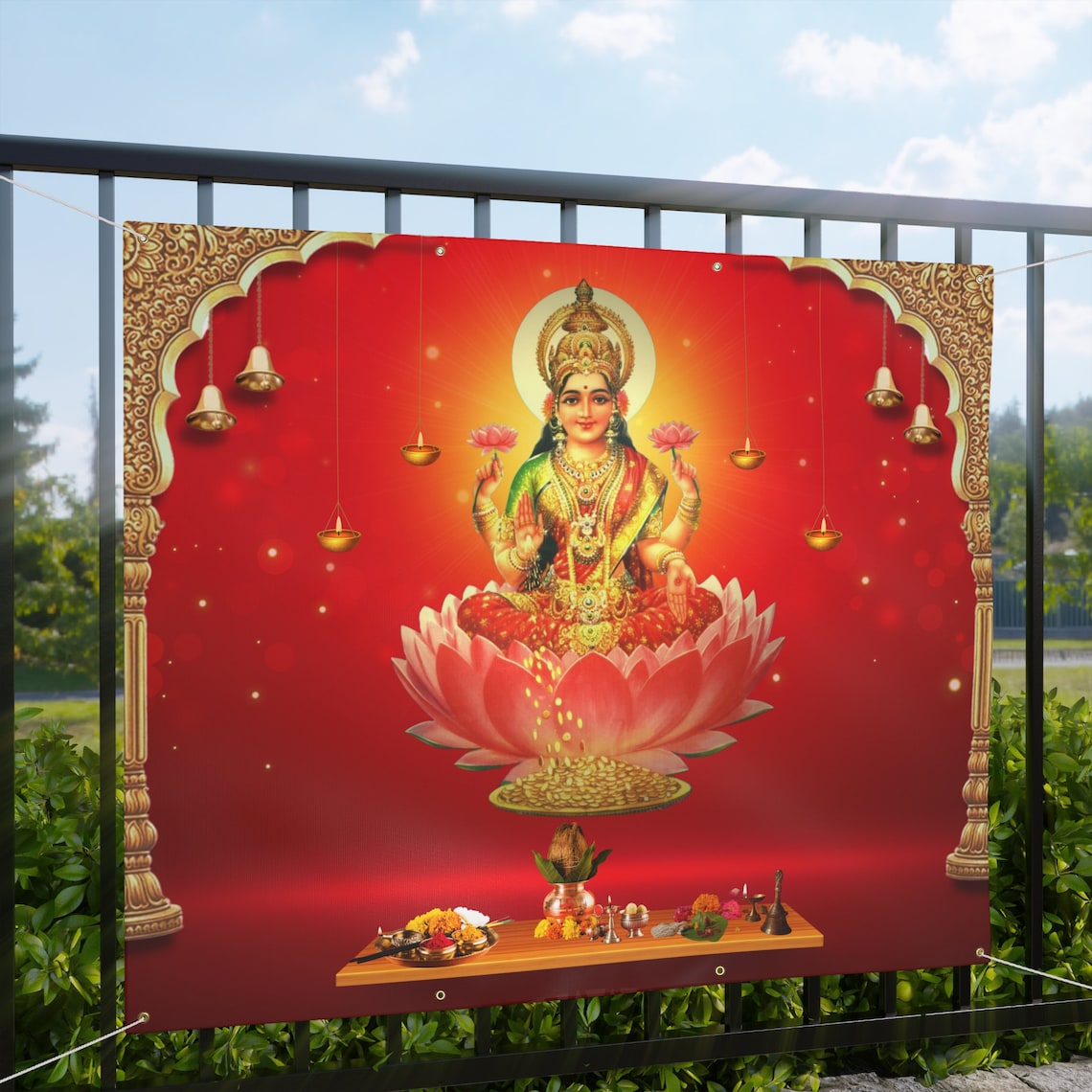 Matte Banner - Varalakshmi Vratham Pooja - Festive Backdrop - Etsy