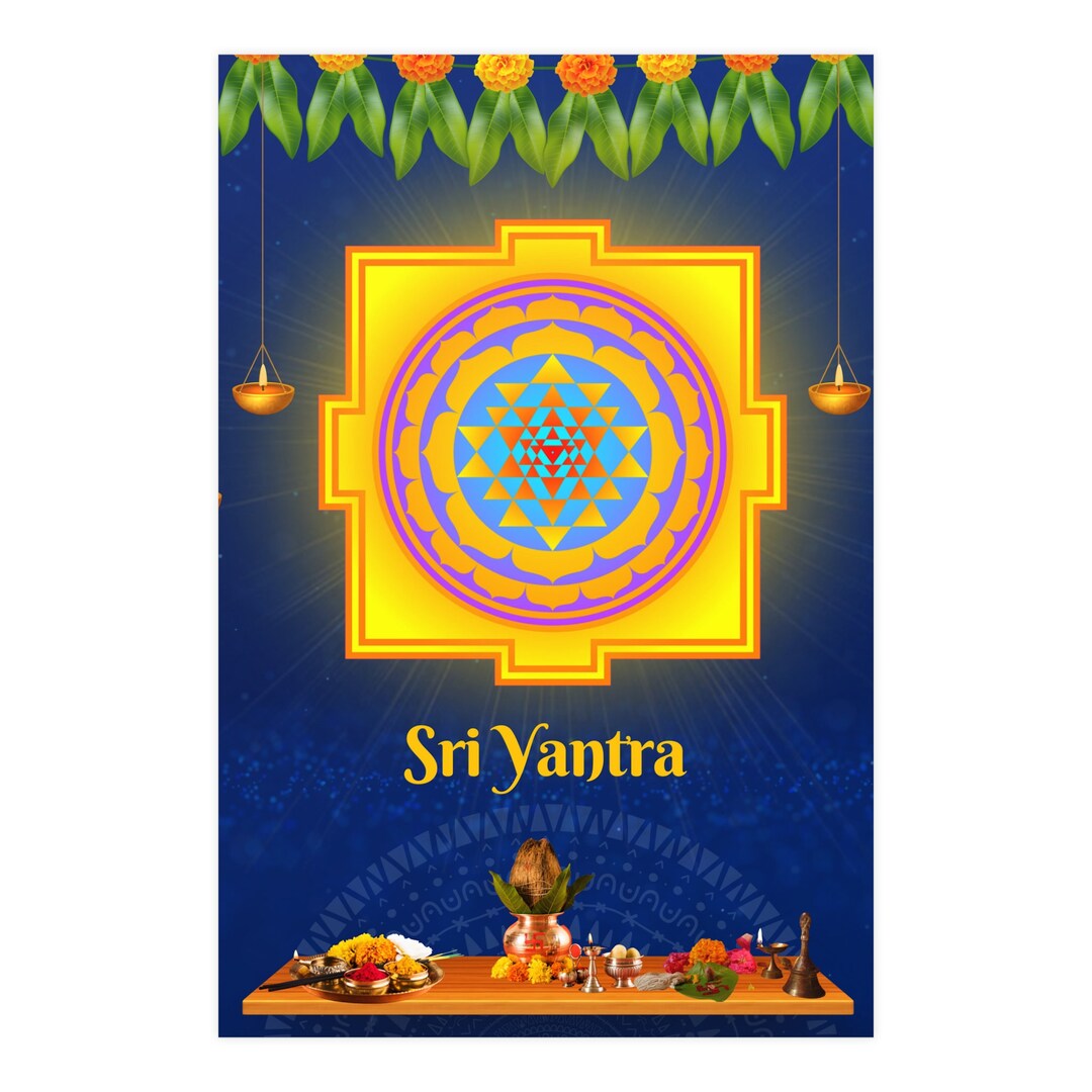 Sri Yantra Poster 24x36 Vertical Pooja Room Decor - Etsy