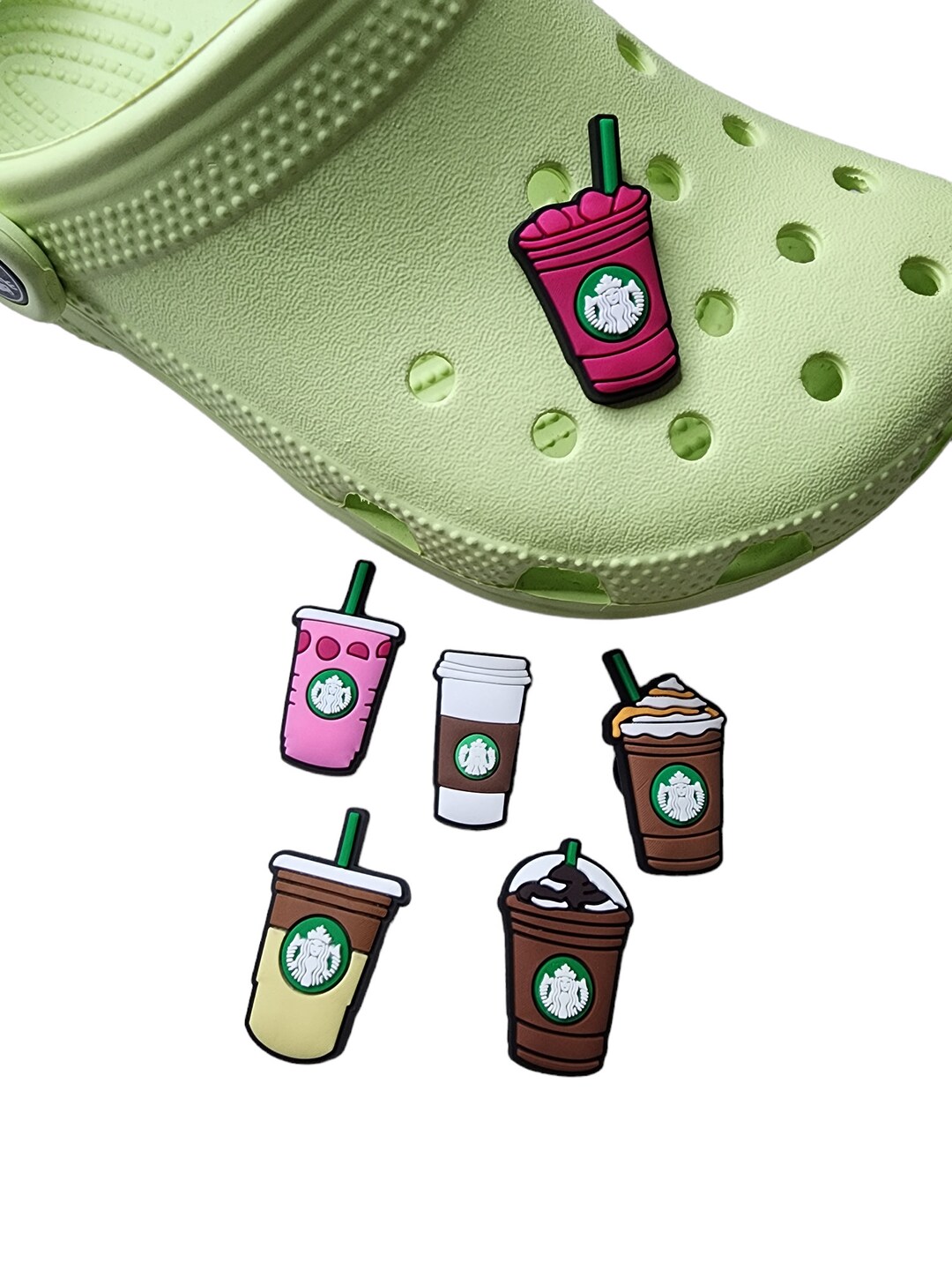 Coffee Drinks Starbucks Theme Crocs Charms Fits Women, Men's and Kids ...