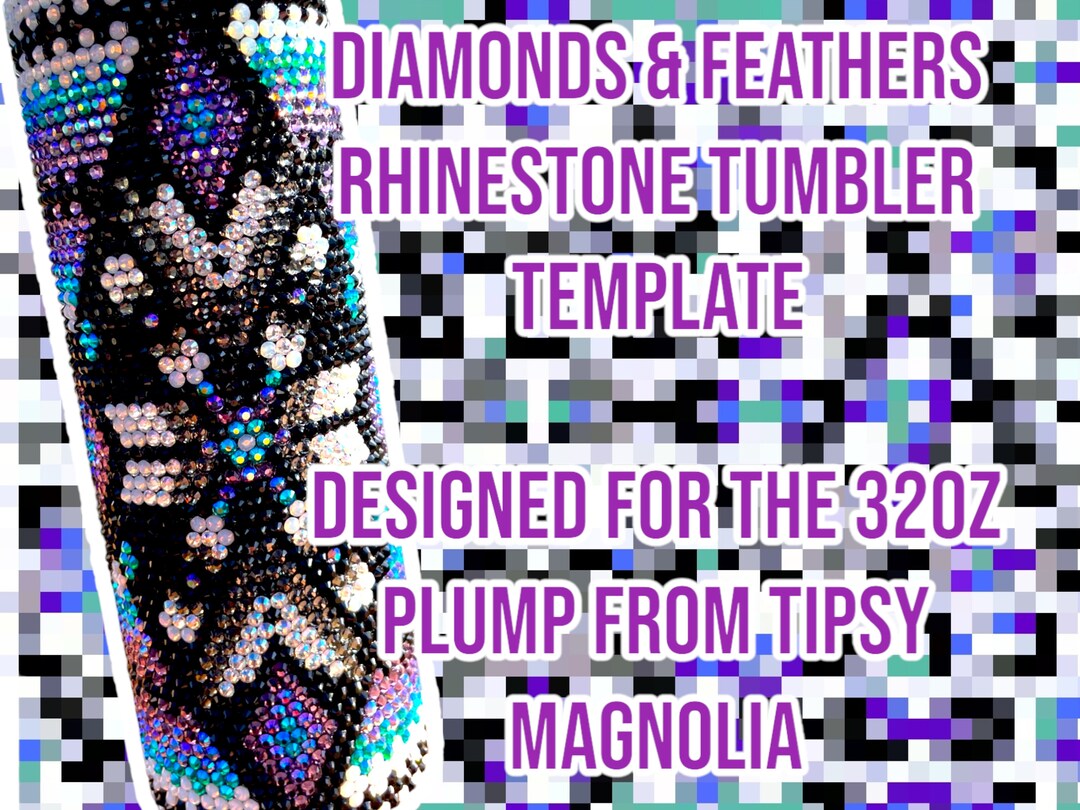 Diamonds & Feathers Design Rhinestone Tumbler Template | SS16 Honeycomb ...