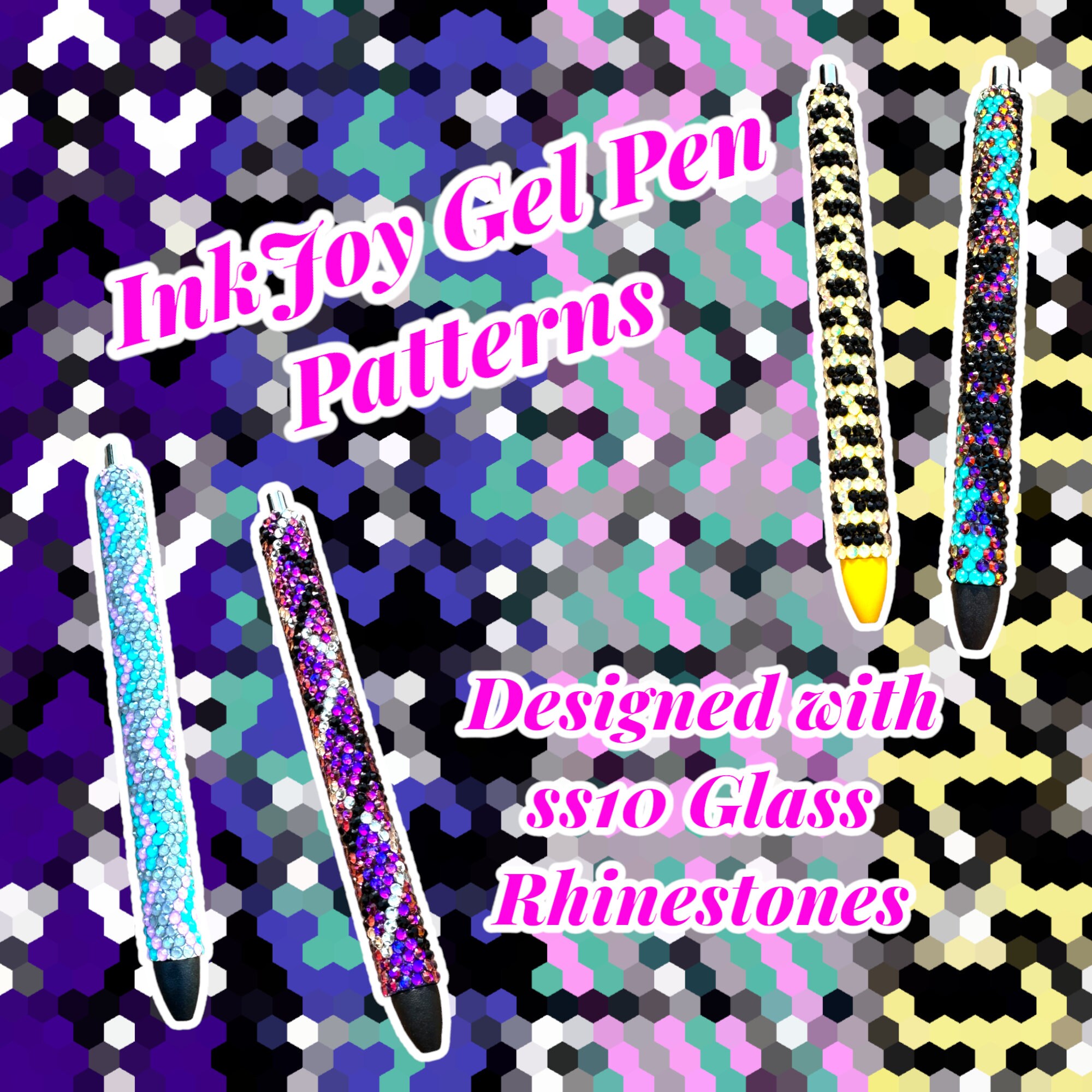 Inkjoy Gel Pen Rhinestone Pen Templates 4 Patterns SS10 Honeycomb ...
