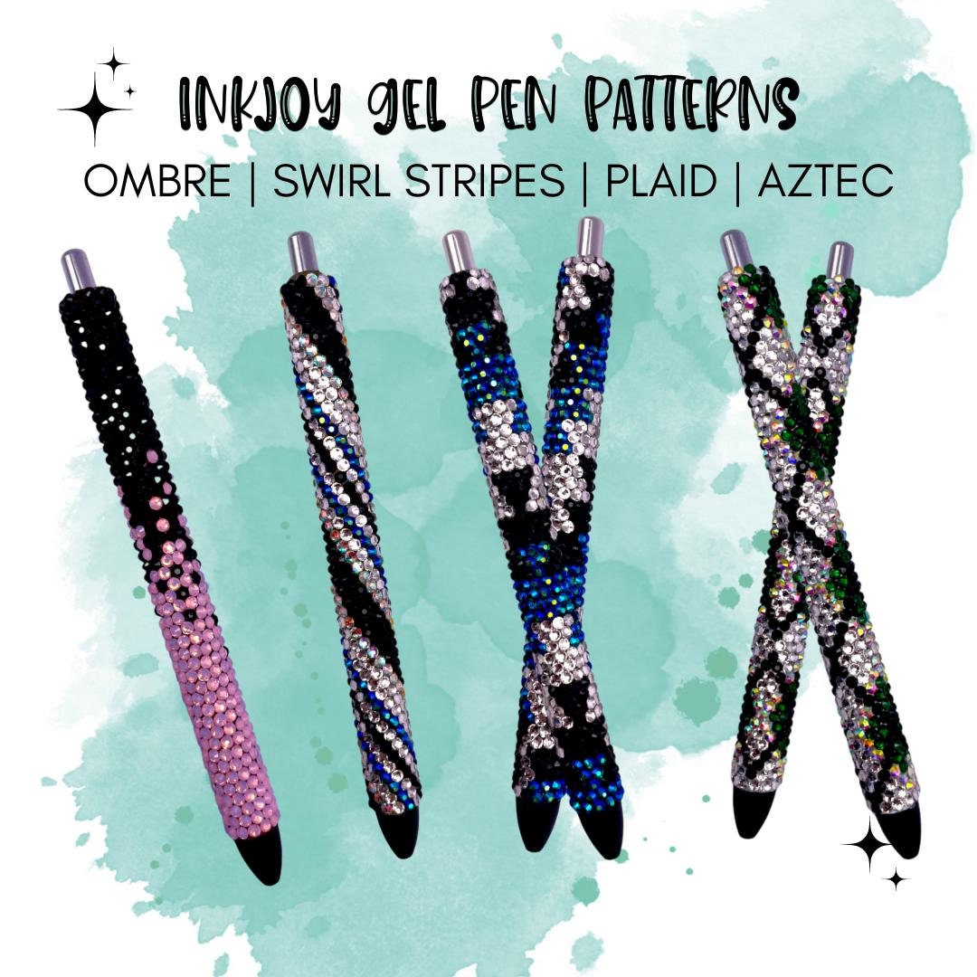 Inkjoy Gel Pen Rhinestone Pen Templates | Ombre Swirl Stripes Plaid ...