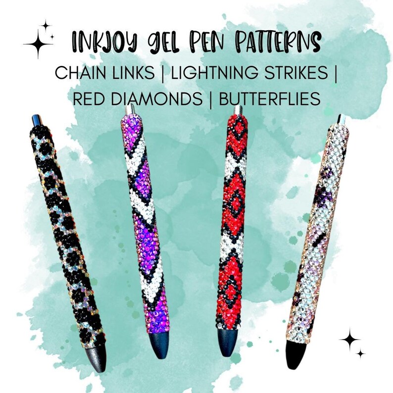 Inkjoy Gel Pen Rhinestone Pen Templates | Chain Links Lightning Strikes ...