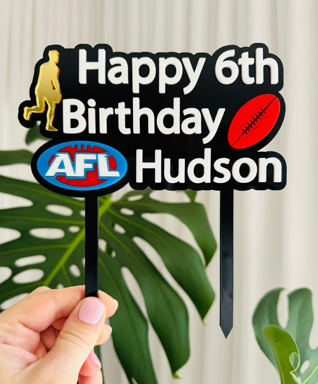 Personalised Cake Topper - AFL - Football - Etsy Australia