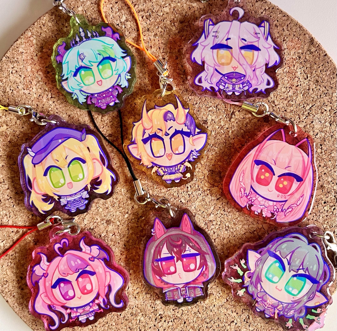 Vtuber Glitter Epoxy Acrylic Keychain: Ironmouse, Froot - Etsy