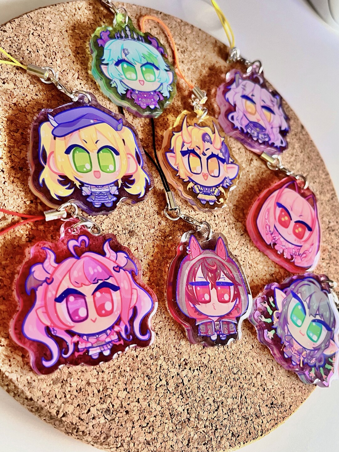 Vshojo Vtuber Glitter Epoxy Acrylic Keychains Charms 1.5" Ironmouse ...