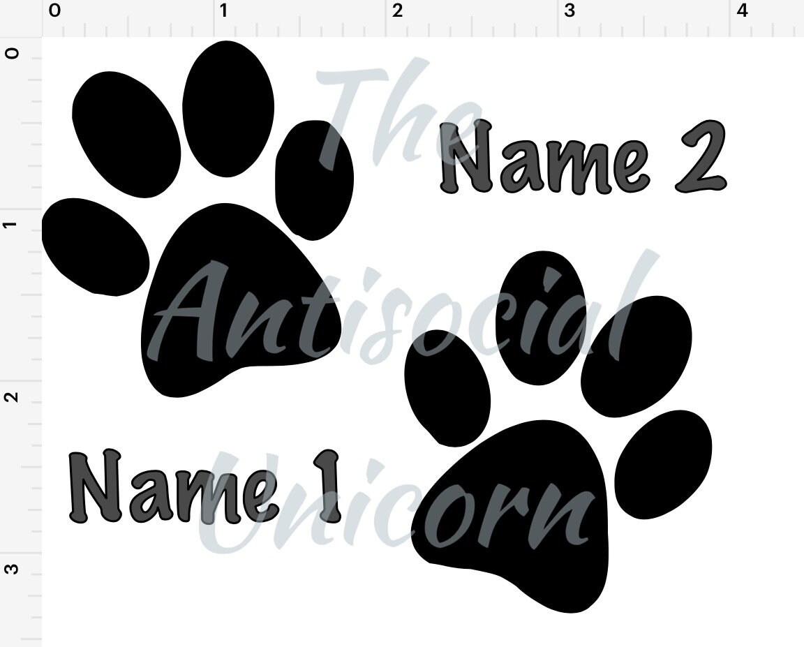 Dog Paw Prints Decal - Etsy
