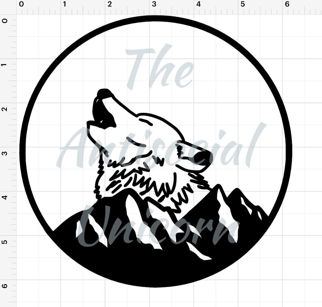 Wolf Moon Decal - Etsy