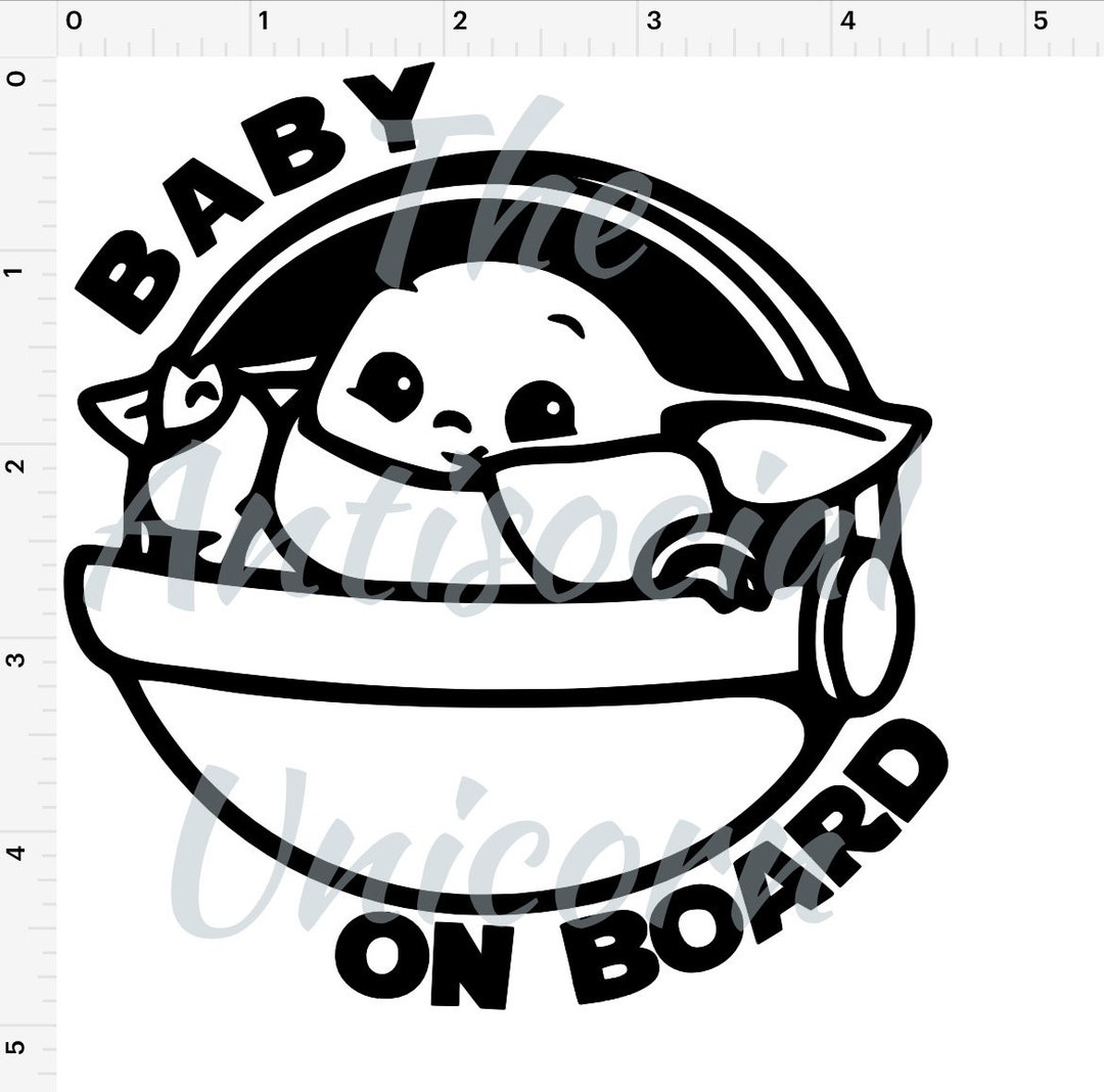 Baby Yoda on Board Decal - Etsy