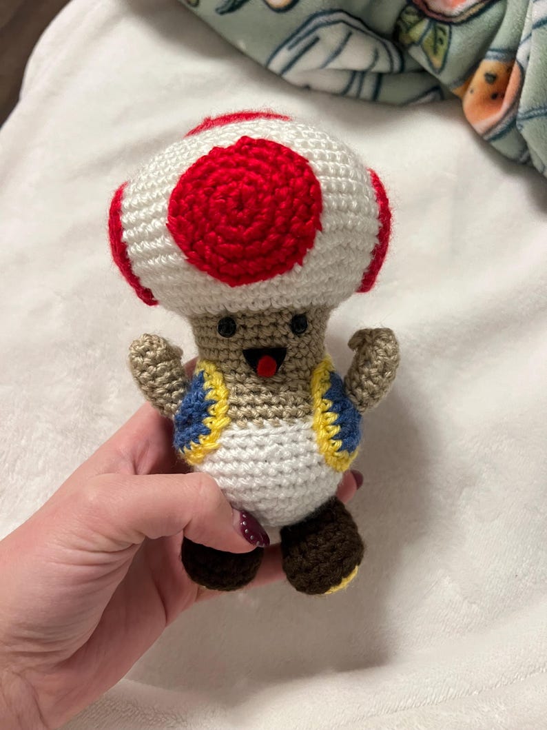 Super Mario Bro’s Crocheted “toad” - Etsy