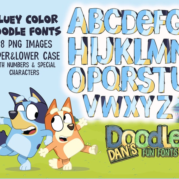 Bluey Doodle Letters - Etsy