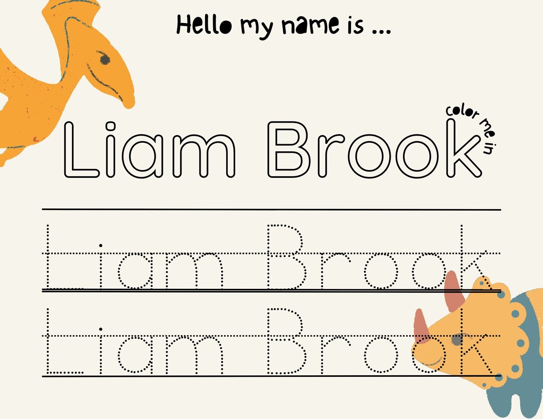 Custom Name Tracing Practice, Personalized Handwriting Tracing, Name ...