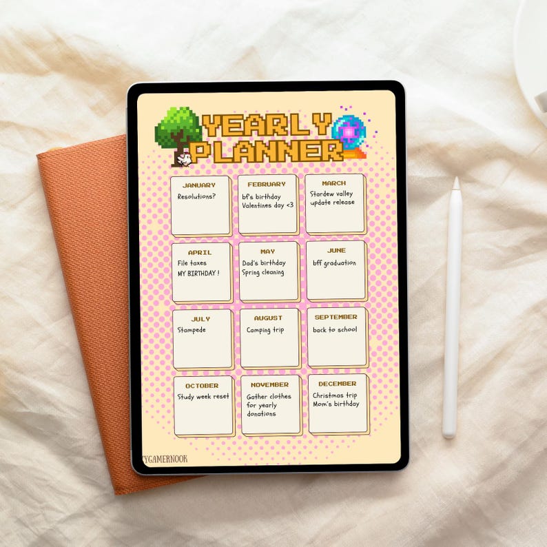 2026 Cozy Planner Bundle Gamer Stardew Valley Inspired Pixel Art ...