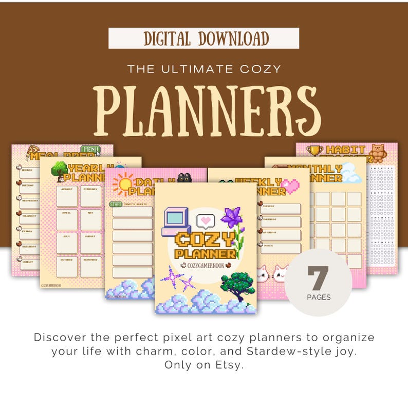 2026 Cozy Planner Bundle Gamer Stardew Valley Inspired Pixel Art ...