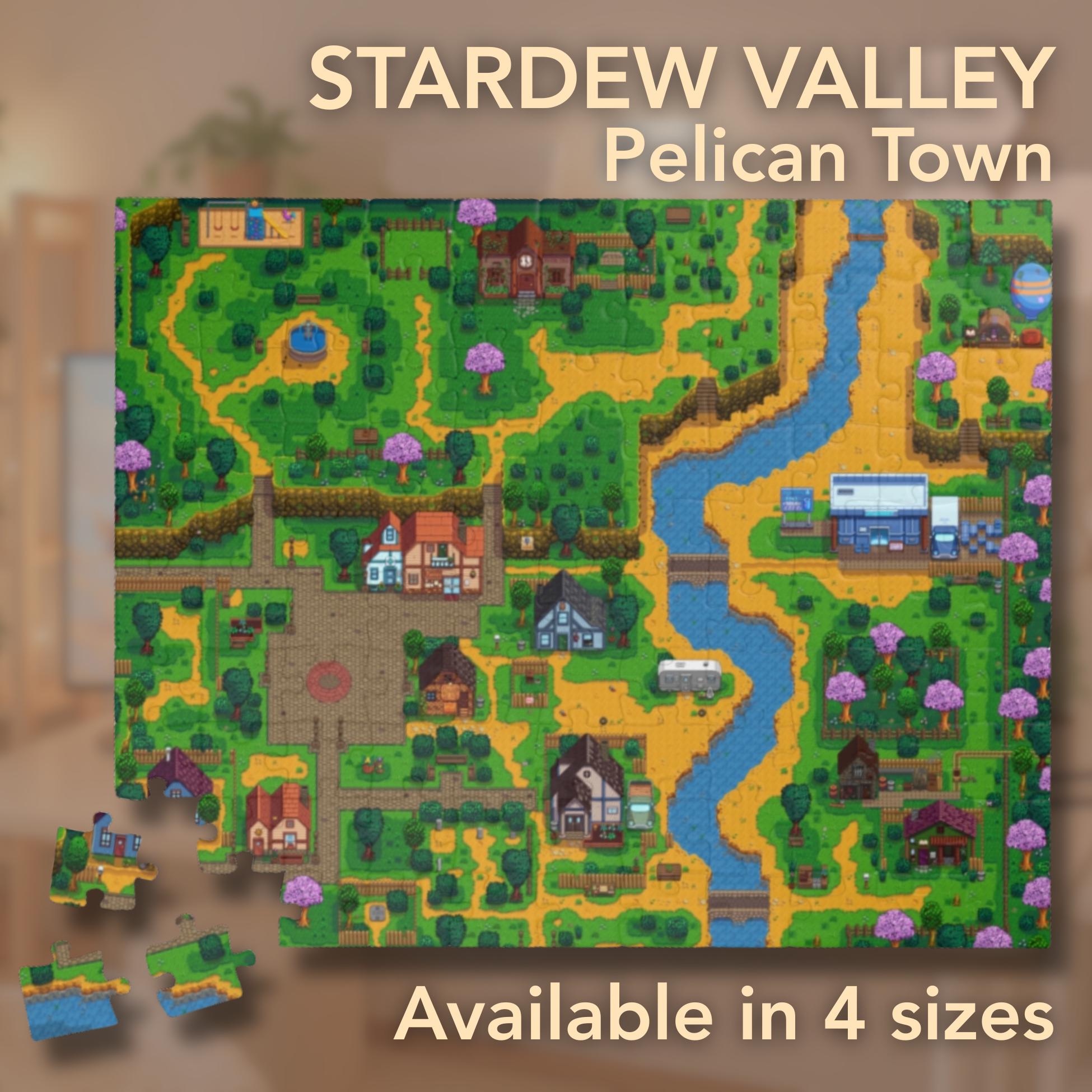 Pelican Town Puzzle Stardew Valley Jigsaw Cozy Gamer Gift Farm Sim Map ...