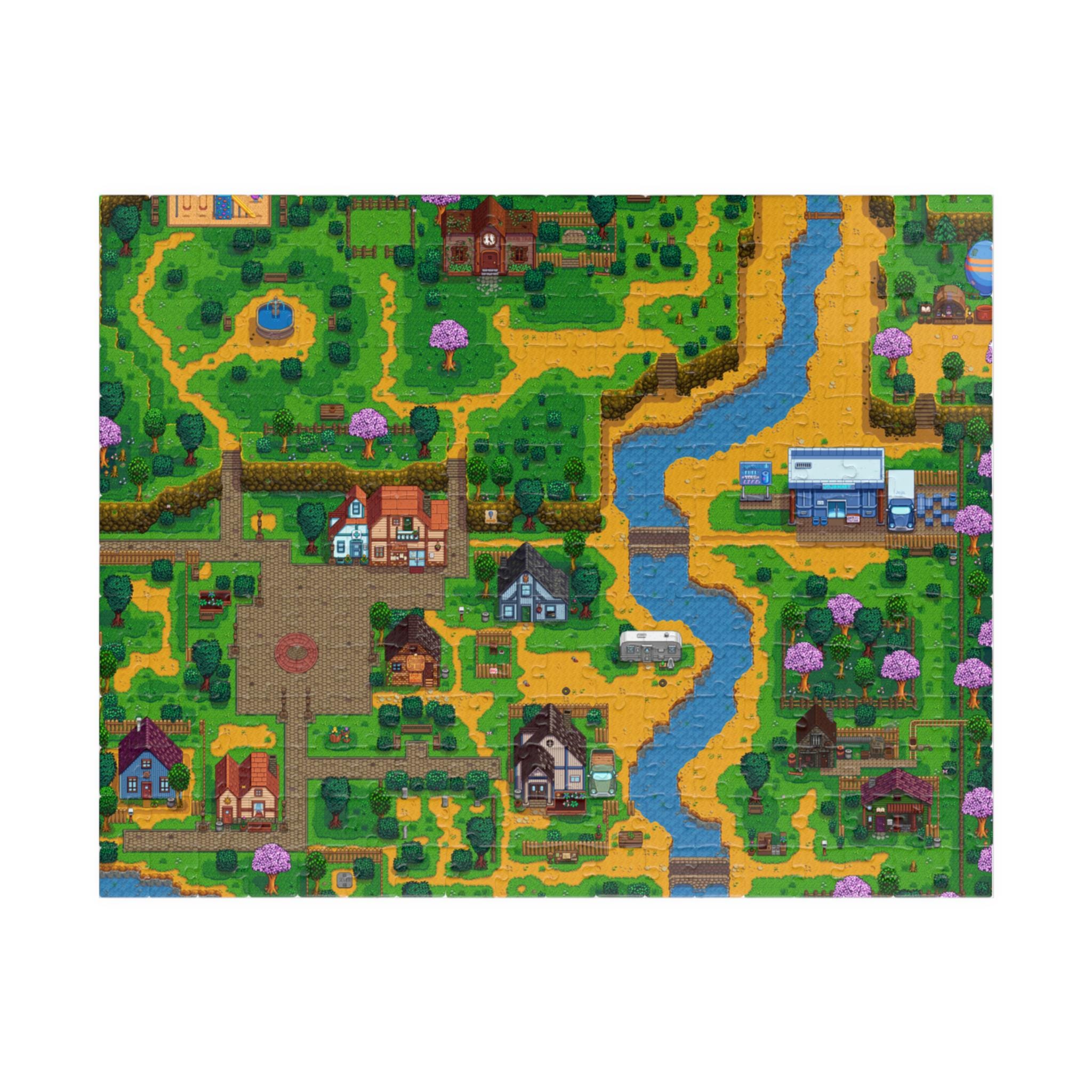 Pelican Town Puzzle Stardew Valley Jigsaw Cozy Gamer Gift Farm Sim Map ...